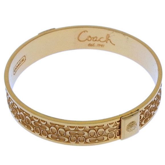 Coach | Jewelry | Coach Metal Logo Bangle Bracelet C4 | Poshmark